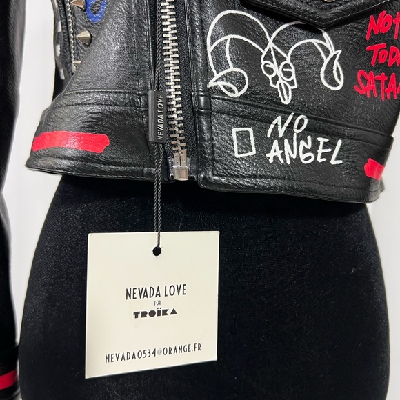 Nevada Love | Jackets & Coats | Nevada Love France Faux Vegan Studded ...